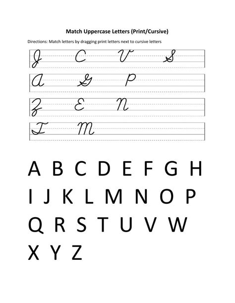 Cursive Letters Worksheets Uppercase
