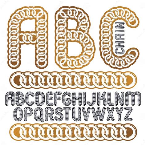 Vector Type Font Script From A To Z Capital Decorative Letters Stock