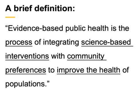 Evidence Based Public Health Flashcards Quizlet