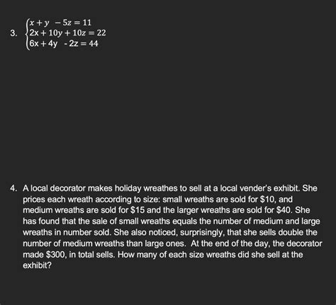 Solved Solve The Following Linear Systems Be Sure To Check Chegg