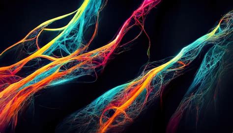 네트워크 빅 데이터 센터 서버 인터넷 속도를 위한 라인이 있는 미래 기술 추상 배경 디지털 기술 터널에 추상 네온 불빛