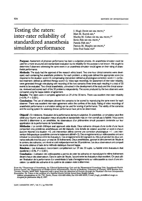 Pdf Testing The Raters Inter Rater Reliability Of Standardized