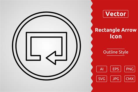 Vector Rectangular Arrow Outline Icon Graphic By Muhammad Atiq · Creative Fabrica