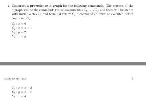 solved construct a precedence digraph for the following
