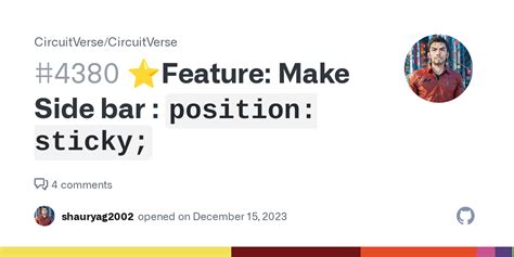 ⭐️feature Make Side Bar `position Sticky` · Issue 4380 · Circuitversecircuitverse · Github