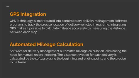Ppt Mileage Tracking In Delivery Management Software Powerpoint