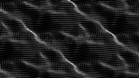 3d Render Abstract Triangle Grid Water Waves Wireframe Waves Mesh Of
