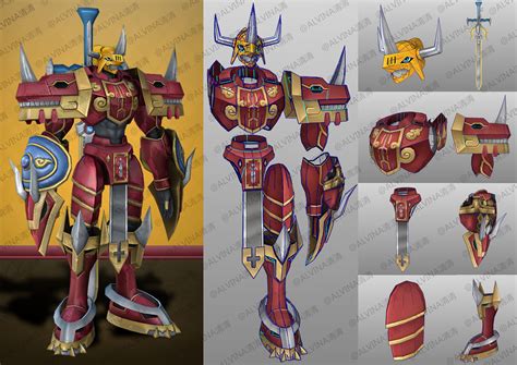 3d Model Emperor Kaiser Greymon Cosplay Pepakura Foam Template Vr Ar