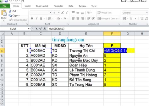 các hàm cơ bản trong Excel thường được sử dụng nhất phần