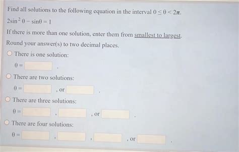 Solved Find All Solutions To The Following Equation In The Chegg Com