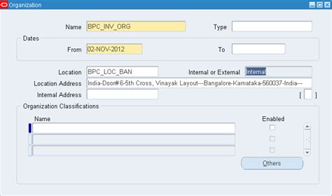 Oracle Inventory Defining Organization Learn Oracle