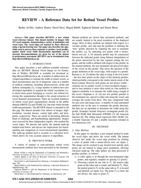 2008 review a reference data set for retinal vessel profiles pdf