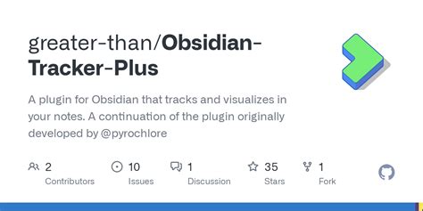 github greater than obsidian tracker plus a plugin for obsidian that