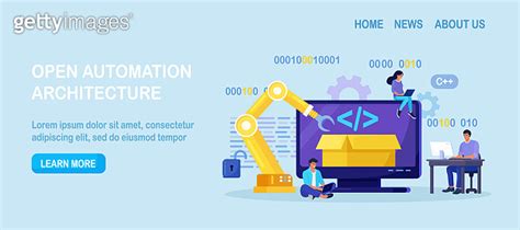 Developers Creating Software Script At Computer With Open Robotic Soft Open Automation