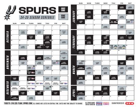 Spurs 2024 25 Home Game Schedule Pdf Team Sports Relocated