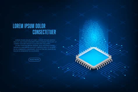 Vector Isometric Cpu Artificial Intelligence Technology Concept
