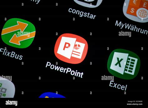 Smartphone Display App Microsoft Powerpoint Stock Photo Alamy