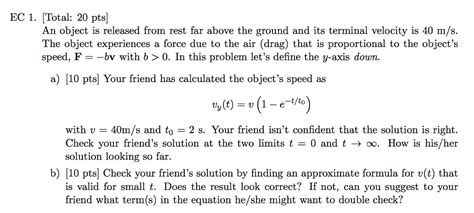 solved an object is released from rest far above the ground