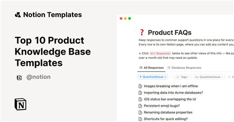 Top 10 Product Knowledge Base Templates Notion Template Marketplace