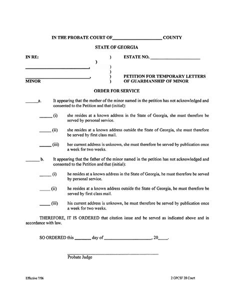 Emergency Guardianship Printable Forms Georgia Printable Forms Free Online