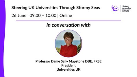 In Conversation With Professor Dame Sally Mapstone Dbe Frse Lei
