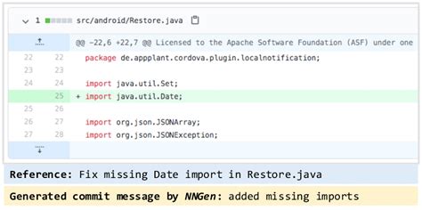 An Example Of Generated Commit Message With Low Automatic Scores
