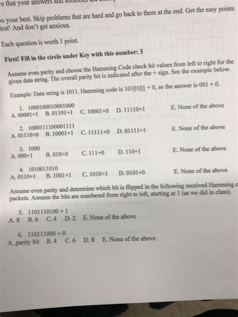 solved assume even parity and choose the hamming code check