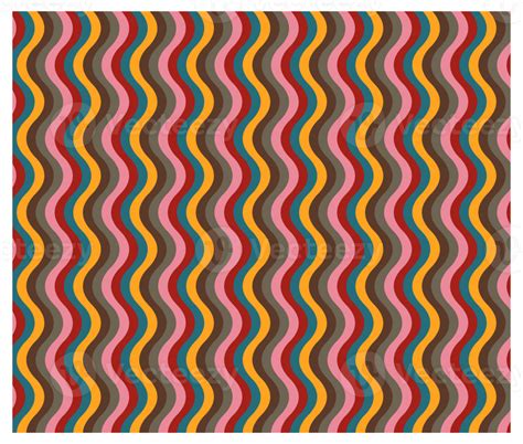 Retro Seventies Style Colorful Wavy Striped Pattern 42075120 Png