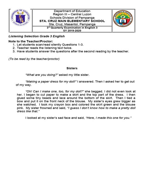 3rd Grading English Pdf Linguistics