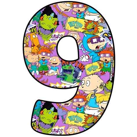 Rugrats Number 9 FontPic Com