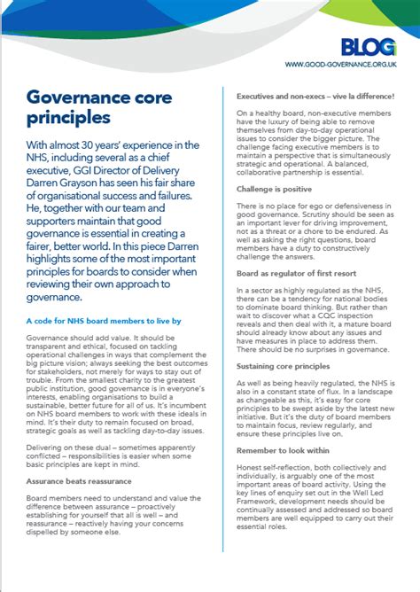 Core Principles Of Good Governance Good Governance