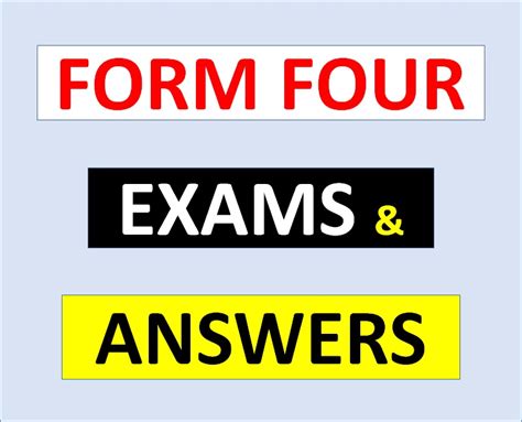 Form Four Exams With Answers Download All Subjects Solved Exams