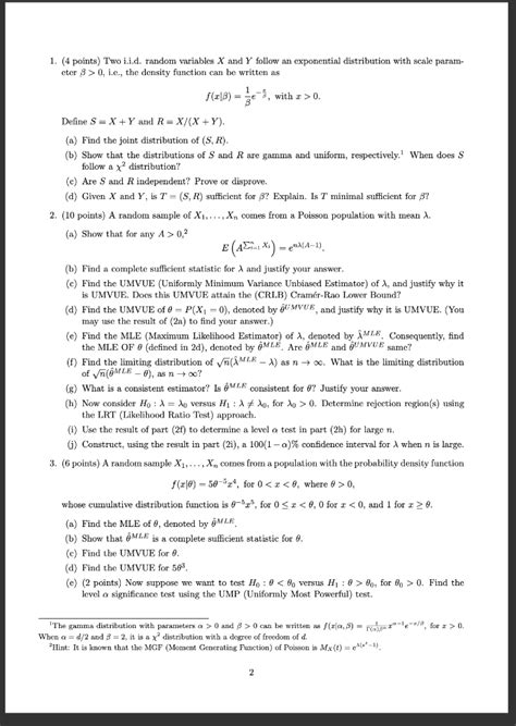 Solved Points Two I I D Random Variables X And Y Chegg