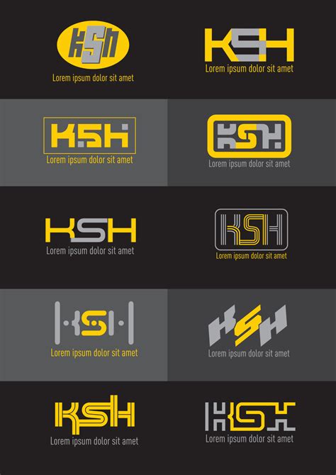 k s h ksh abstract vector logo monogram template 12901255 vector art