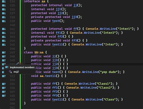 C Why Do Implemented Members Have Tyo Be Always Public Stack Overflow