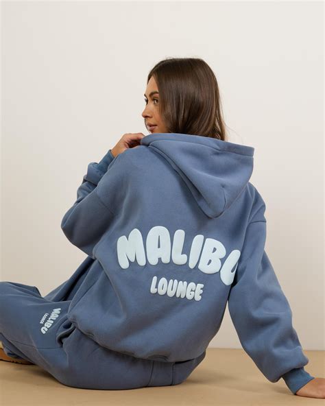 Shop Malibu Lounge Hoodie In Steel Bluelight Blue Fast Shipping