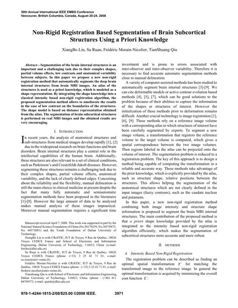 Pdf Non Rigid Registration Based Segmentation Of Brain Subcortical