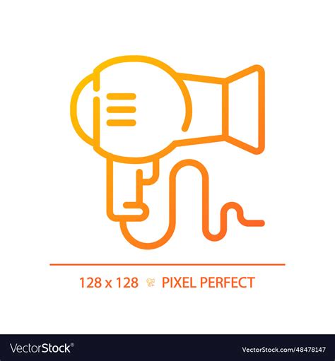 2d Hair Dryer Thin Linear Gradient Icon Royalty Free Vector
