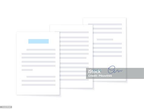 Paper Document Contract Stock Illustration Download Image Now Agreement Article