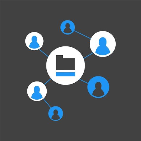 Compartilhamento De Arquivos Em Um Conceito De Rede Vetor Premium