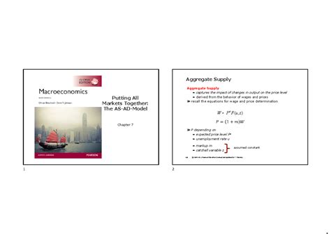 Lecture Material B Notes Putting All Markets Together The AS AD Model Chapter Aggregate