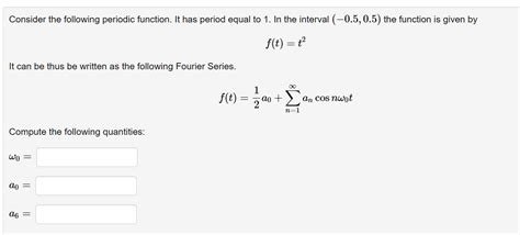 Solved Consider The Following Periodic Function It Has Chegg