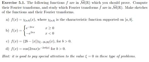 Solved Exercise 5 1 The Following Functions F Are In M R