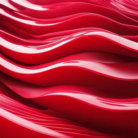 Premium Ai Image 3d Red Color Wave Abstract Background And Wallpaper