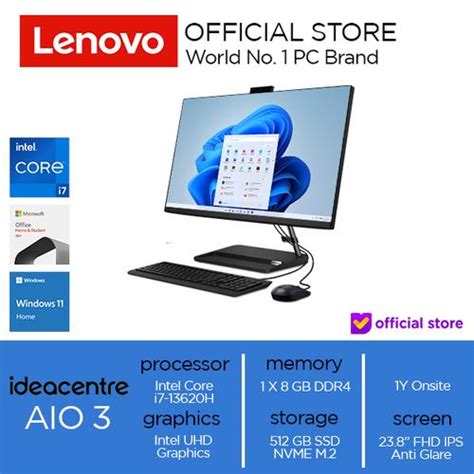 Promo Lenovo IdeaCentre AIO 3 24IAP7 Core I7 13620H 8GB 512GB W11 OHS Cicil 0 3x Jakarta