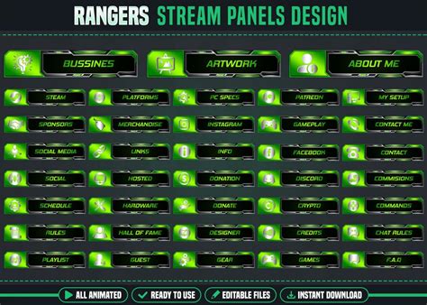 professional green overlay for stream green theme overlay clean overlay
