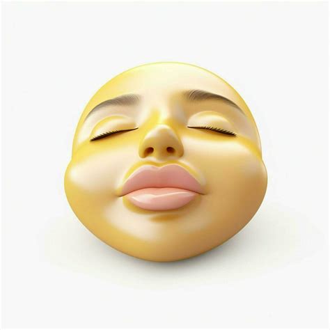 Kissing Face With Closed Eyes Emoji On White Background Hi 30689001
