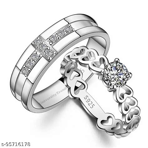 Silver S952 Stainless Steel Couple Ring Set Free Size At Rs 60pair In