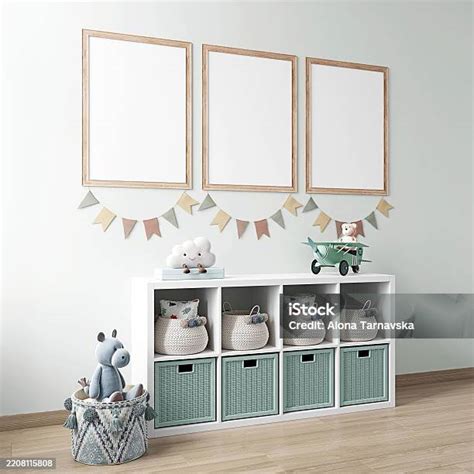 아이 방 모형 프레임 모형 3 프레임 세트 포스터 모형 유아 방의 벽 예술 3d 인테리어 0명에 대한 스톡 사진 및 기타 이미지 Istock