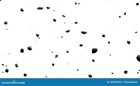 A Group Of Asteroids Lit By The Sun Asteroid Belt Space Scene 3d Rendering Stock Image